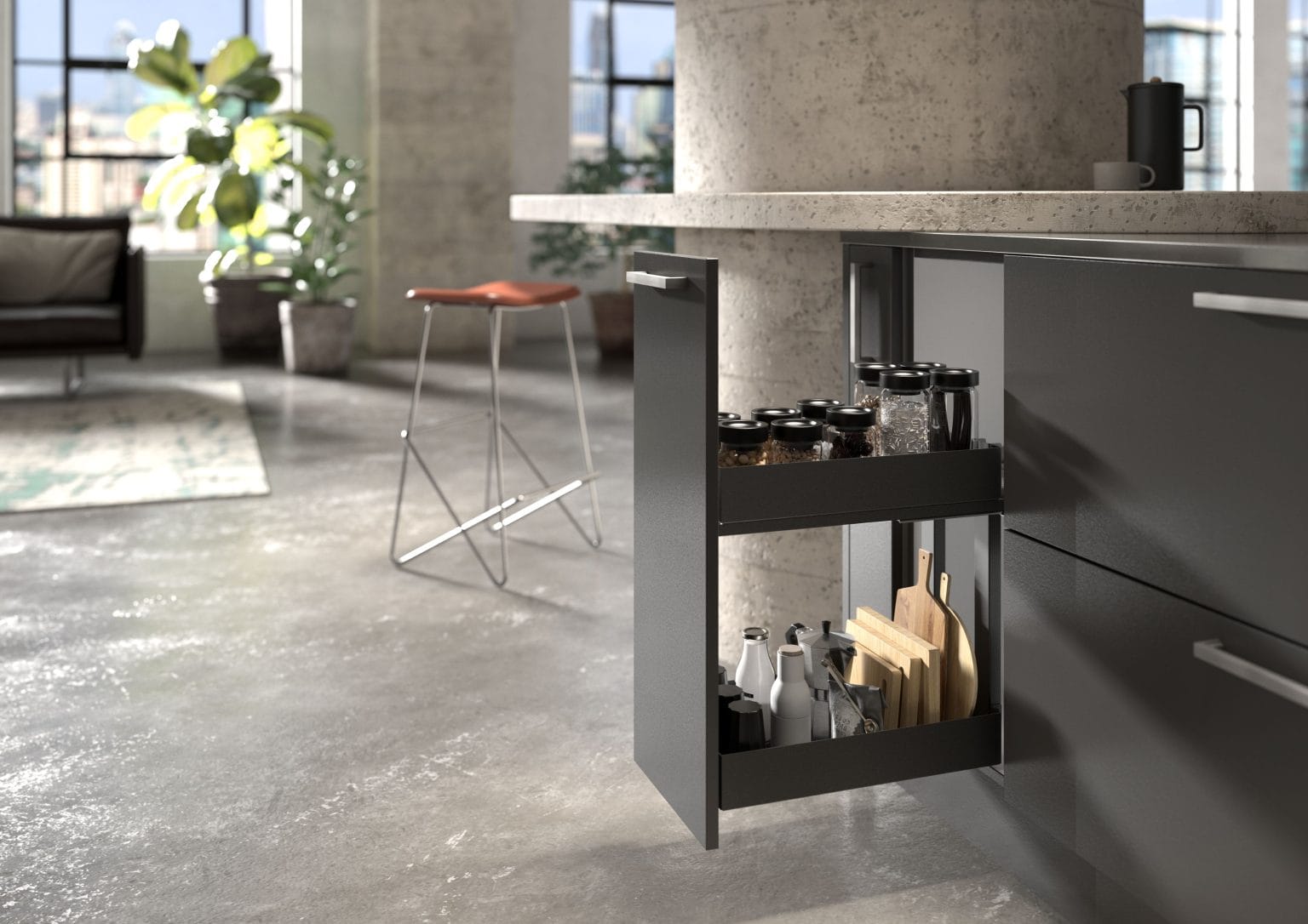 Under bench storage – Hettich Cabinetry Hardware Suppliers NZ